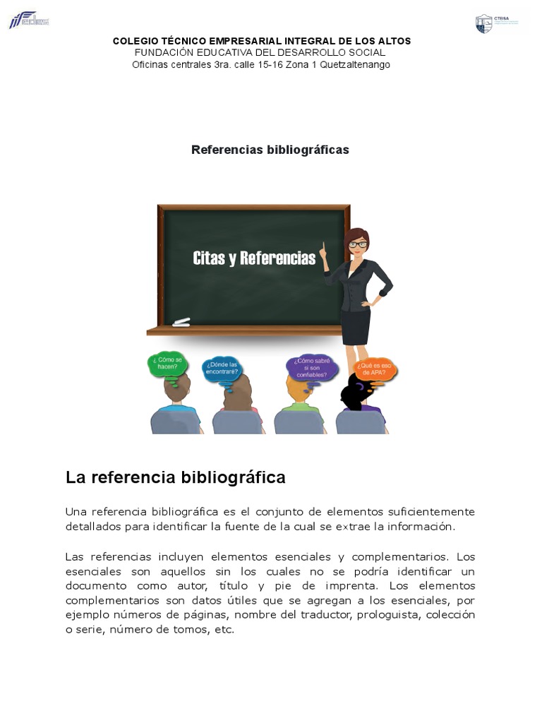 Guía para Referencias Bibliográficas | PDF | Citación | Comunicación ...