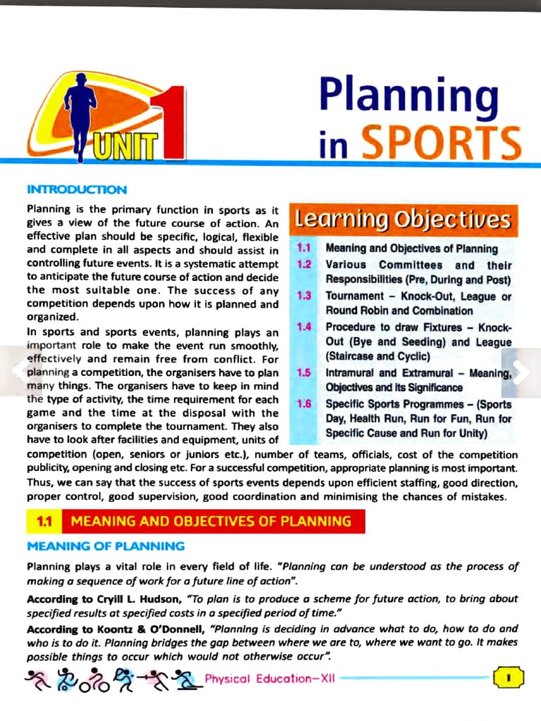Chap-1 Planning in Sports | PDF