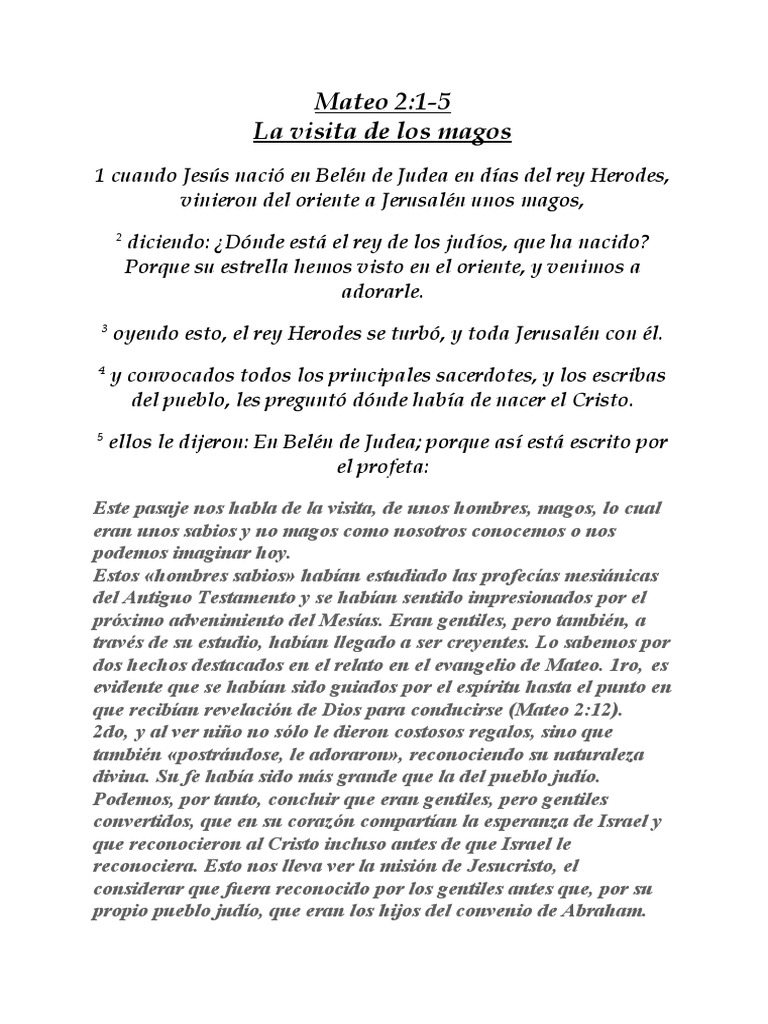 Mateo 2 1-5, Reflexion | PDF | Reyes Magos | Evangelio de Mateo