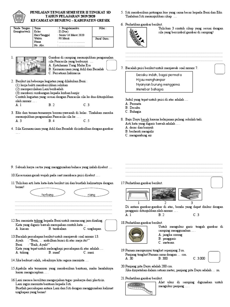 Soal Tema 6 Kelas 2 | PDF