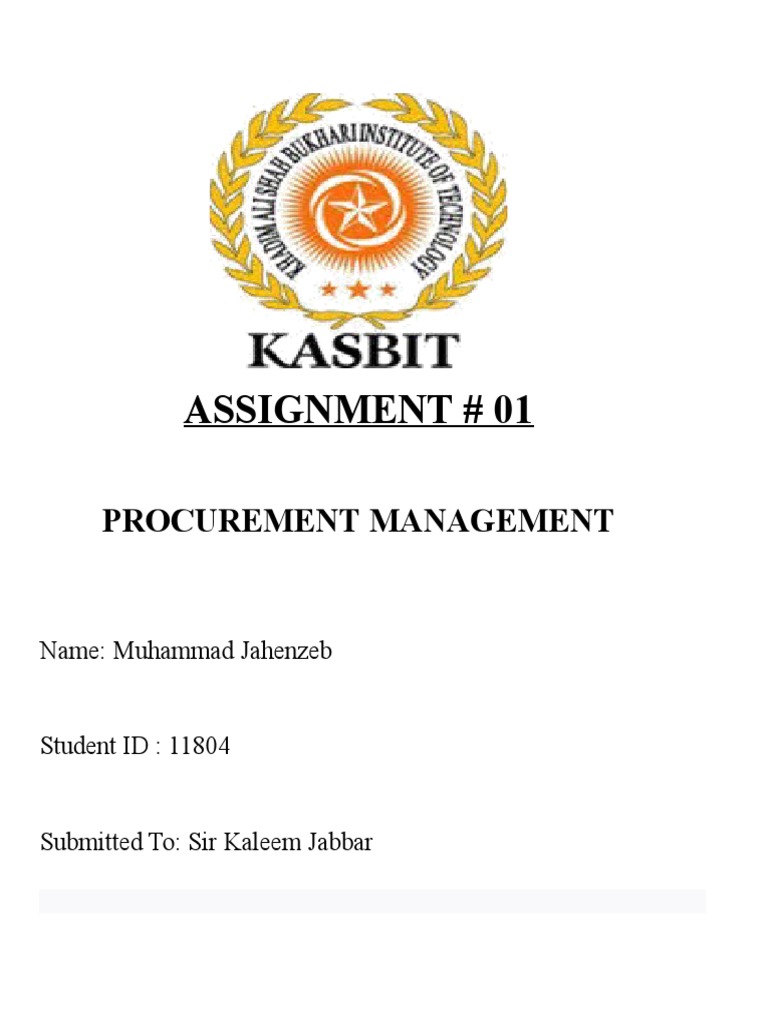 Procurement Assignment 1 | PDF | Supply Chain | Supply Chain Management