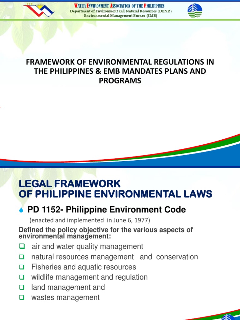 EMB Mandates and Philippine Environment Code | PDF