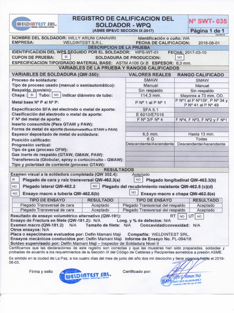 WPQR Asme Ix | PDF