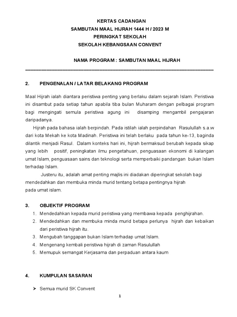 Kertas Kerja Maal Hijrah | PDF