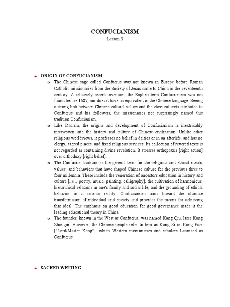 Lesson 3 - Confucianism | PDF | Confucianism | Confucius