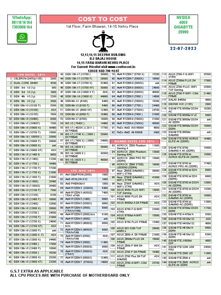 Pricelist | PDF | Computer Hardware | Computer Engineering