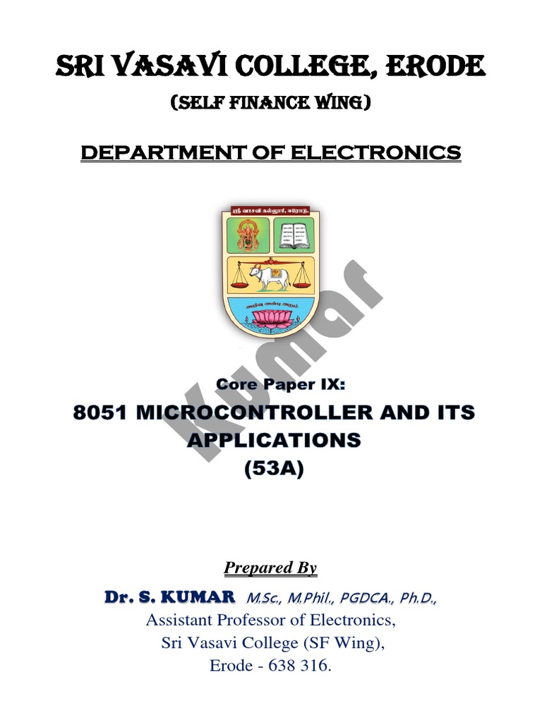 8051 Microcontroller (Final) (W) | PDF | Microcontroller | Microprocessor 8051 Microcontroller (Final) (W) | PDF | Microcontroller | Microprocessor