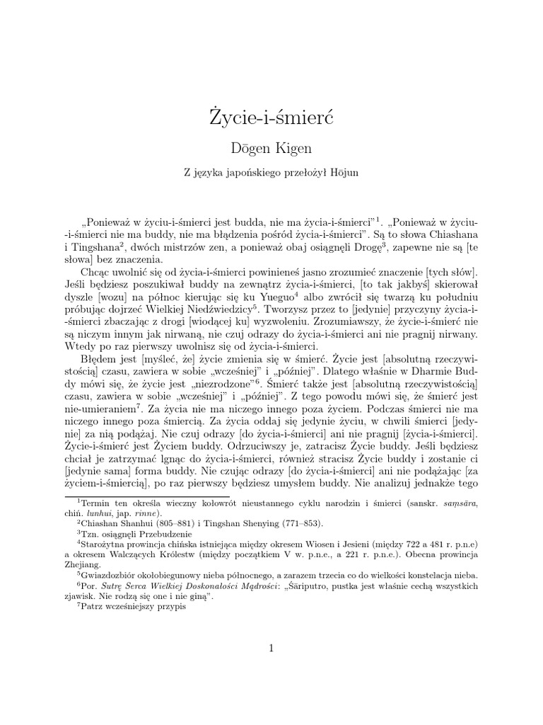 Dogen Zenji Zycie I Smierc | PDF Dogen Zenji Zycie I Smierc | PDF