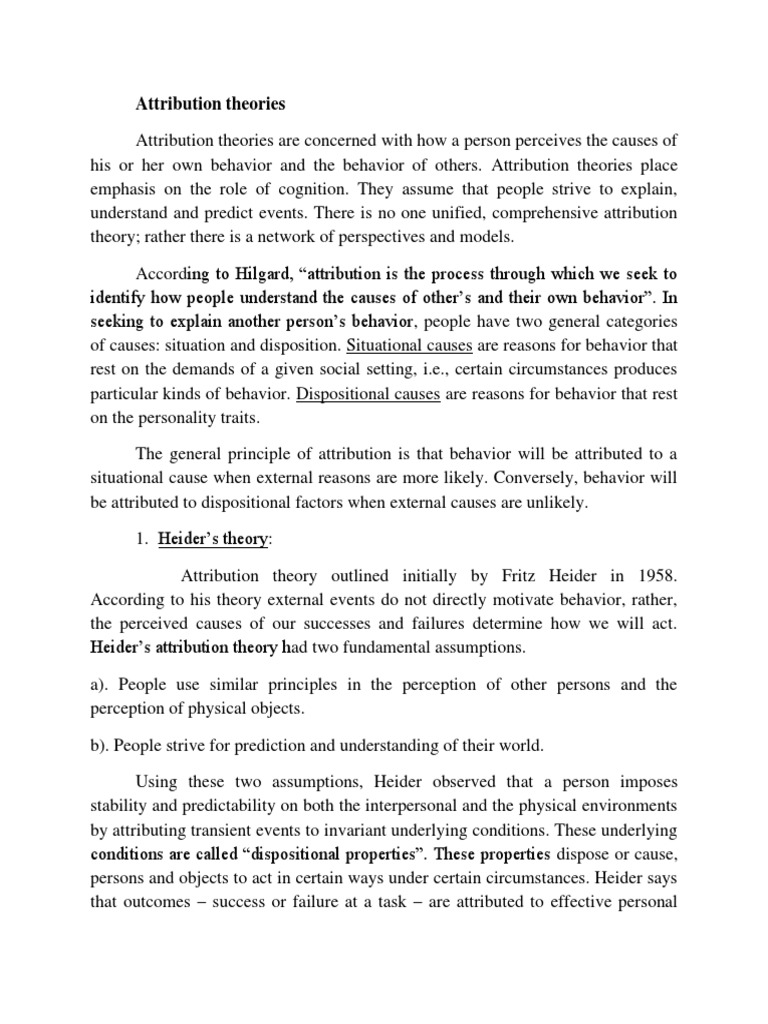 Attribution Theories | PDF