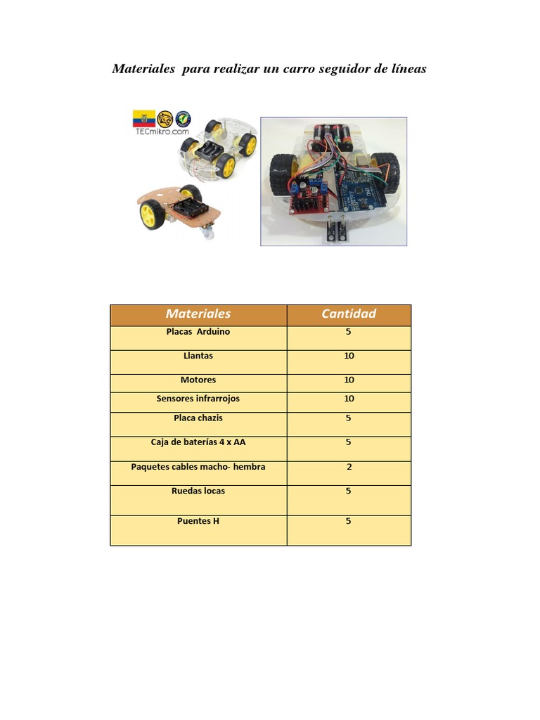 Materiales para Carro Seguidor de Línea | PDF