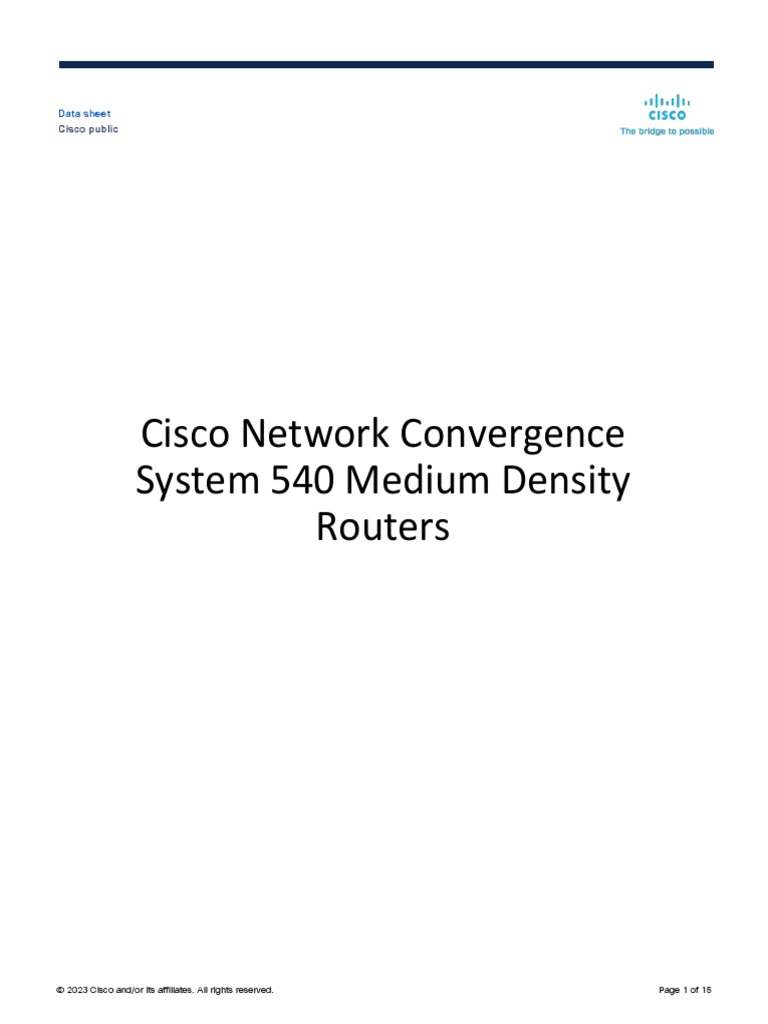 Cisco Network Convergence System 540 Medium Density Routers Data Sheet ...