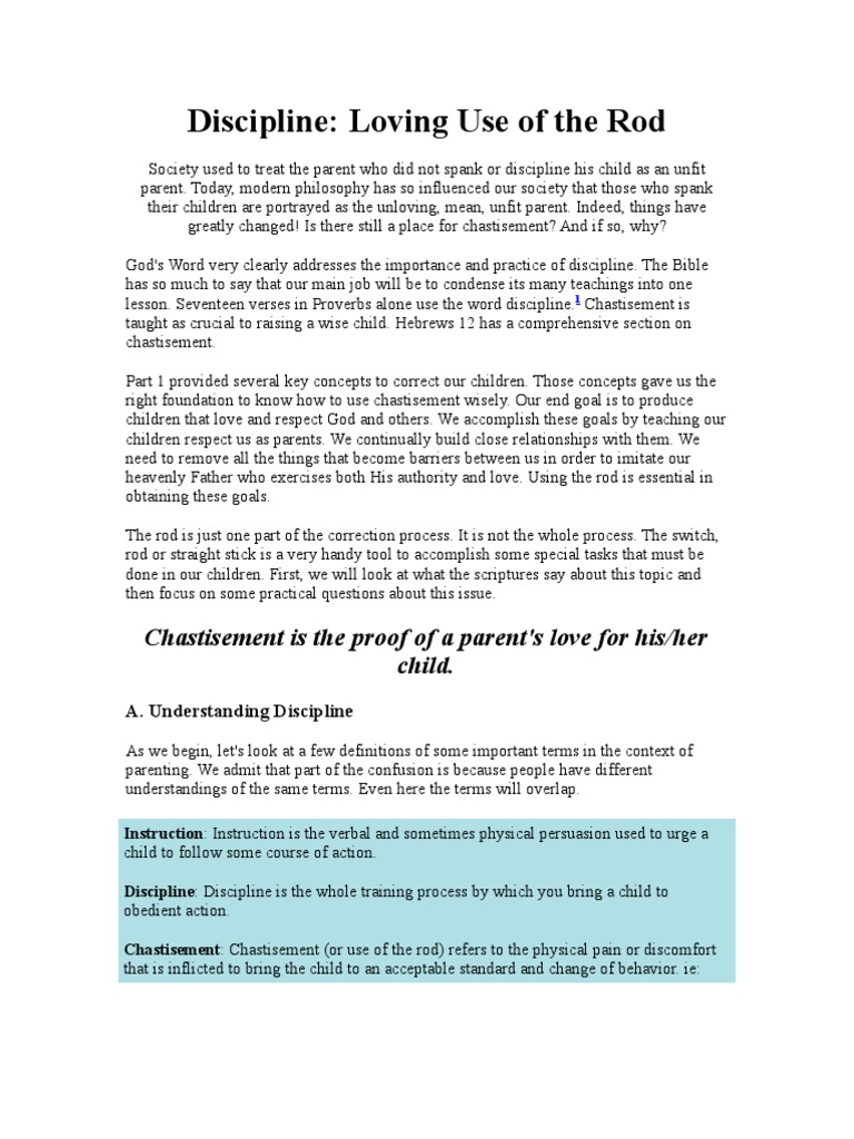 Discipline and Love Using The Rod 7 | PDF | Obedience (Human Behavior ...
