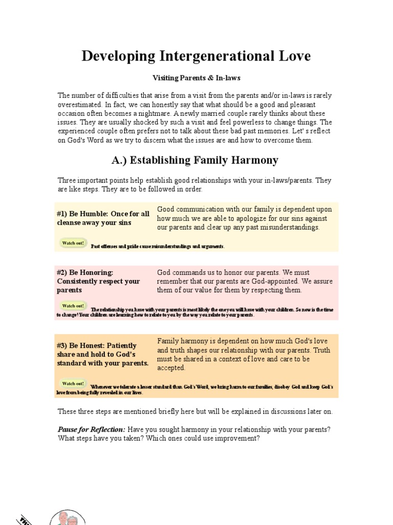 Navigating In-law Relationships for Harmony | PDF | Forgiveness | Family