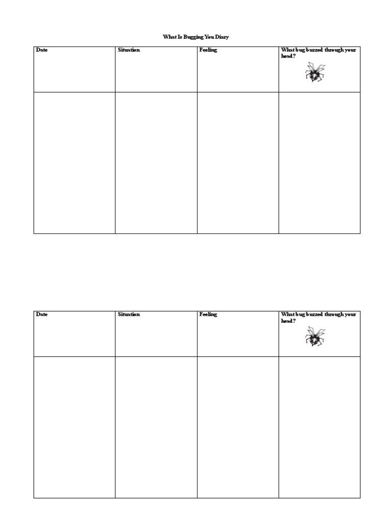 Thought Diary For Children | PDF