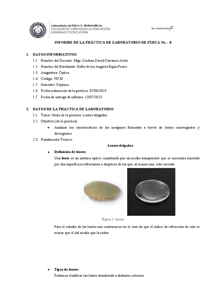 Informe N 8 Sofia Espin | PDF | Óptica | Atómico