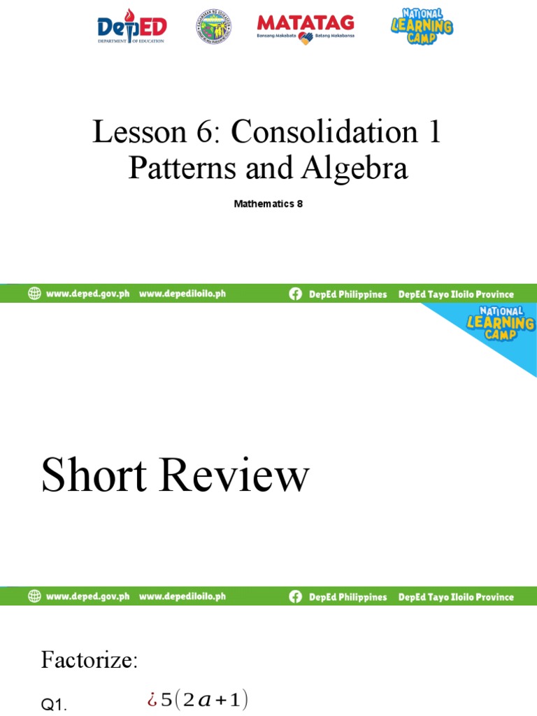 NLC Math 8-EC-Lesson 6 | PDF | Mathematics | Mathematical Objects