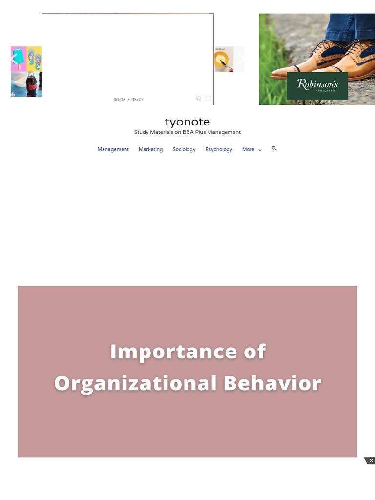 8 Main Importance of Organizational Behavior (OB) - Explained | PDF ...