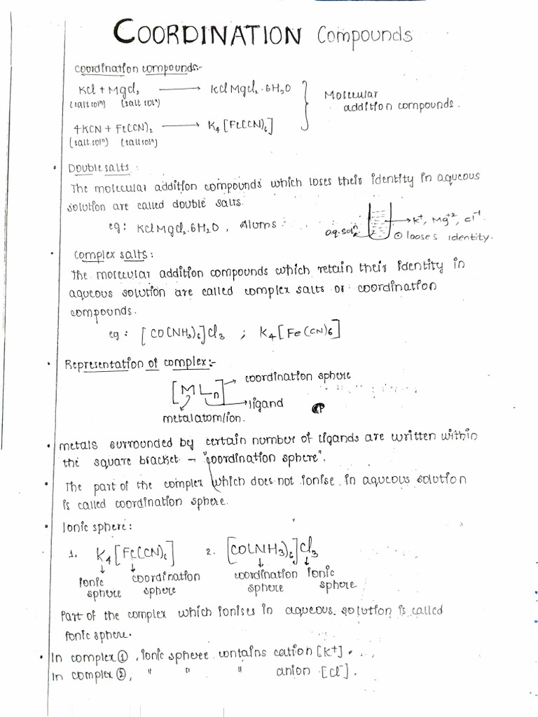 Co Ordination Compounds | PDF