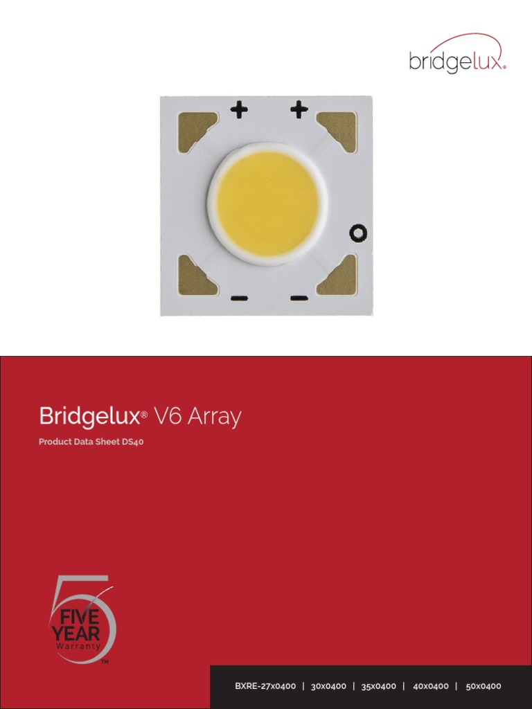 DS40 Bridgelux V6 Data Sheet Rev D 20150626 | PDF