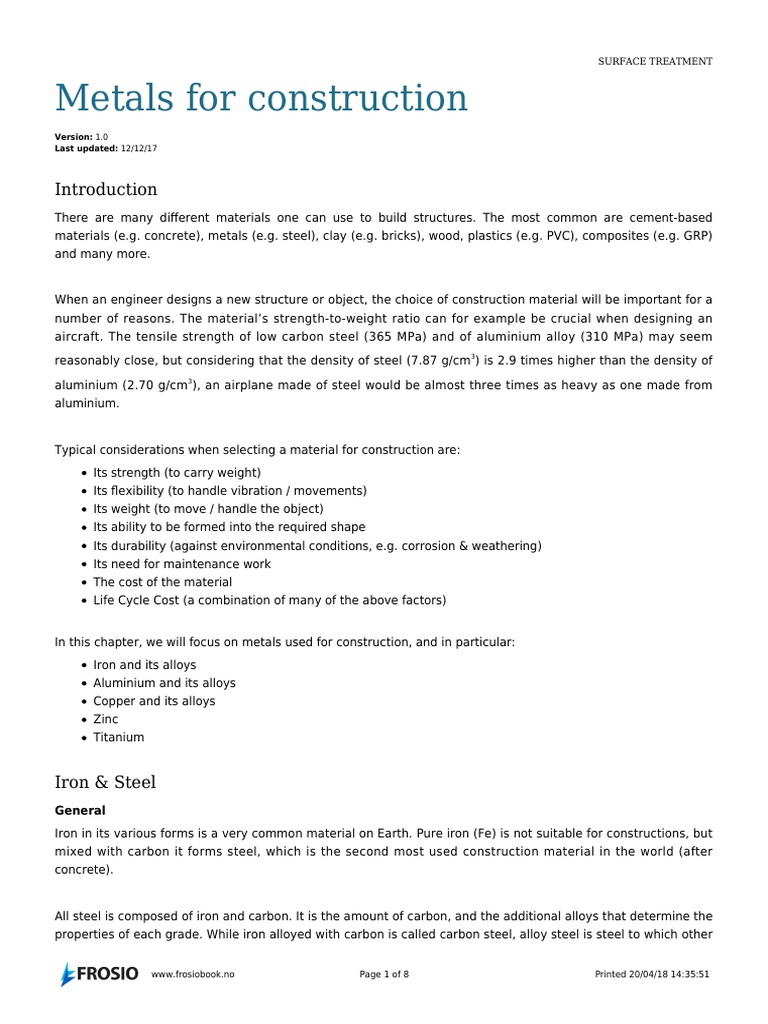 Metals in Construction Overview | PDF | Steel | Steelmaking