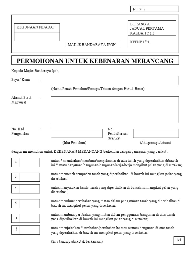 Borang - Kebenaran - Merancang MBI IPOH | PDF