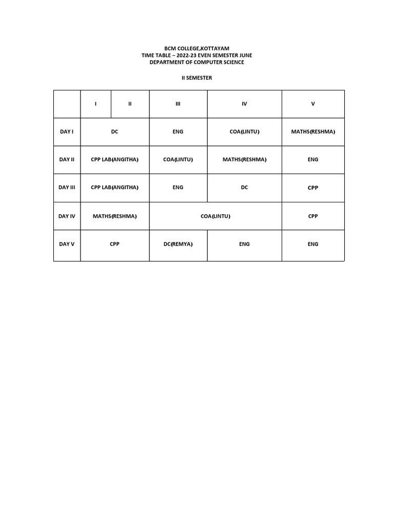 Time Table - NOV 2023 | Descargar gratis PDF | Computer Programming ... Time Table - NOV 2023 | Descargar gratis PDF | Computer Programming ...