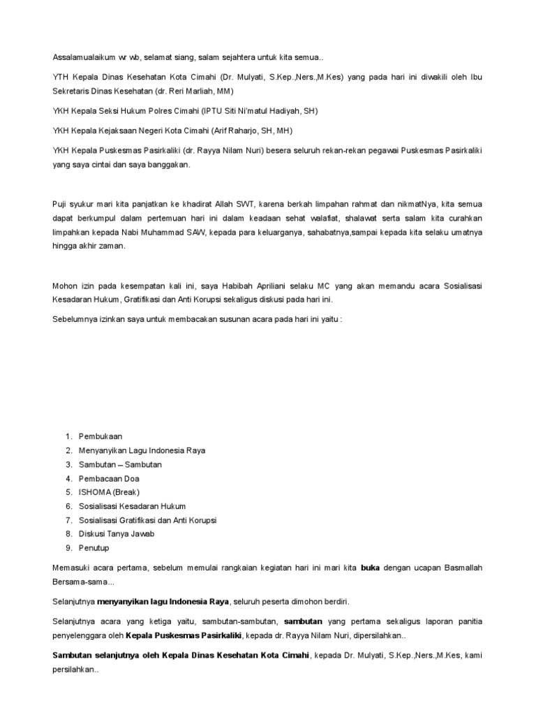 Susunan Acara Narsum | PDF