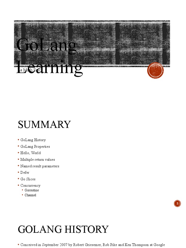 GoLang Learning | PDF GoLang Learning | PDF