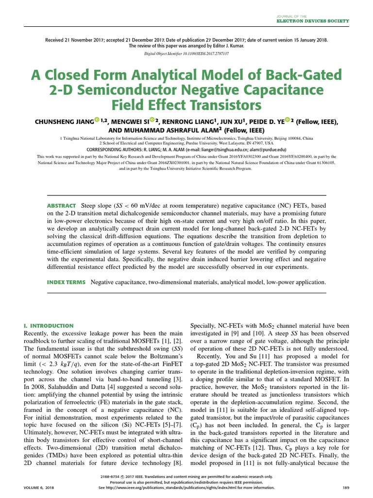 Paper-1-A Closed Form Analytical Model of Back-Gated 2-D Semiconductor ...
