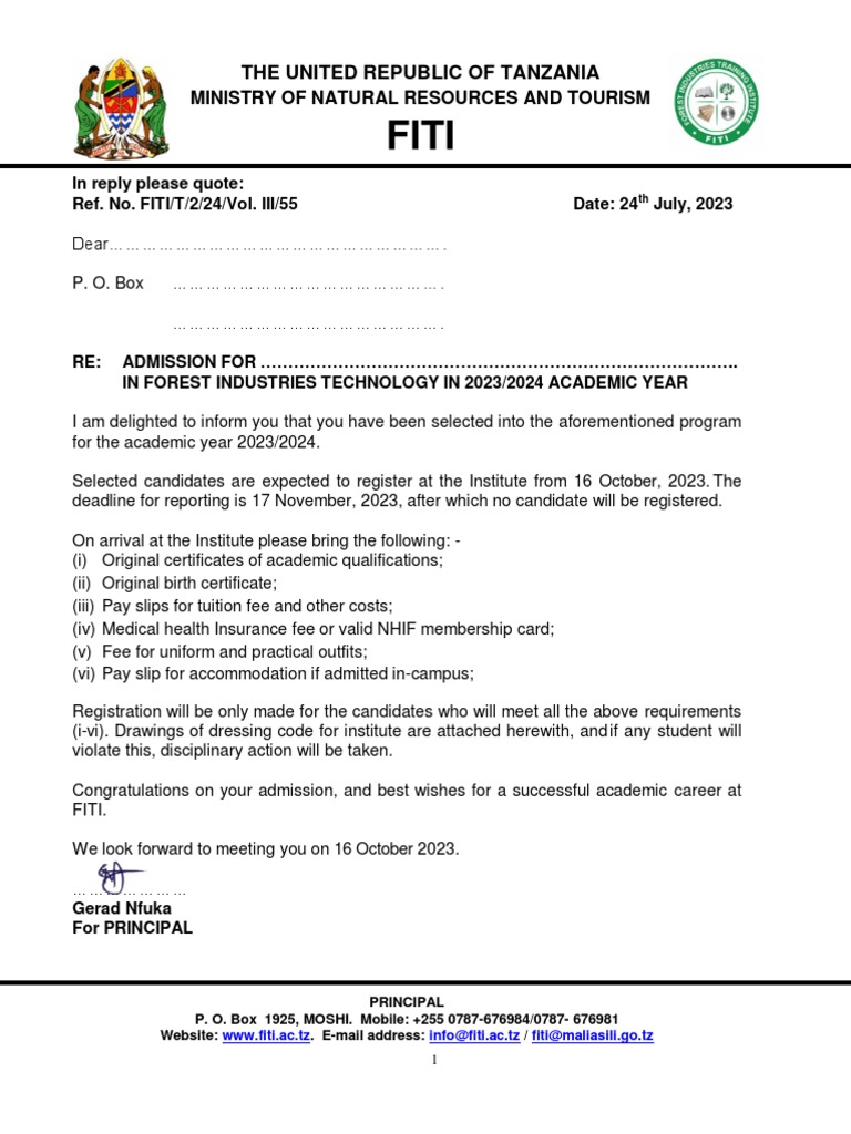 Joining Instruction | PDF | Fee