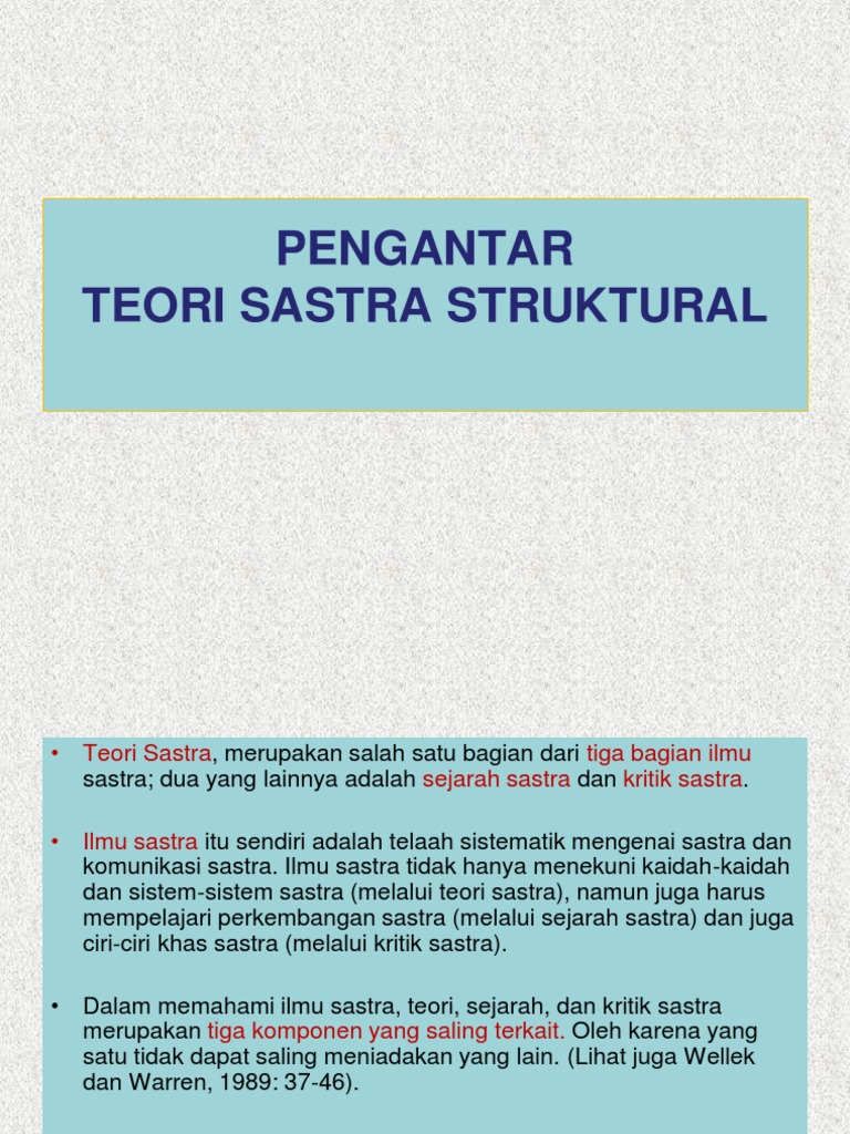 Materi 2 Pengantar Teori Sastra | PDF