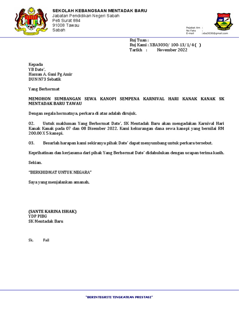 Surat Rasmi Letterhead Baru | PDF