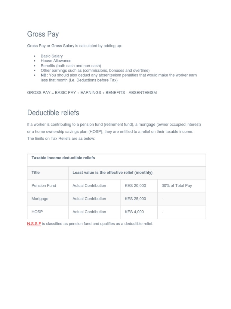 Understanding The Kenyan PAYE Calculator | PDF Understanding The Kenyan PAYE Calculator | PDF