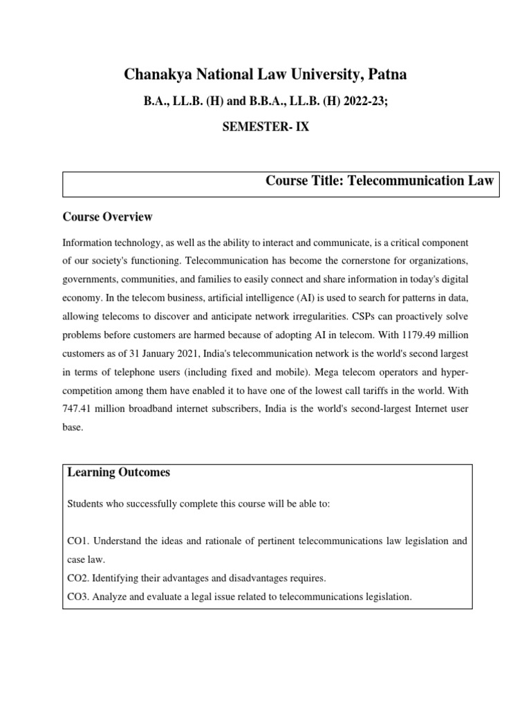 Telecommunication Law | PDF