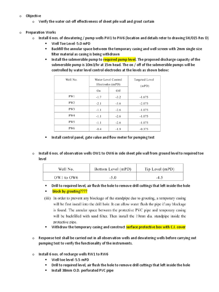Pumping Test | PDF | Deep Foundation | Pump