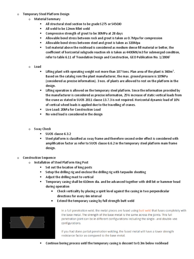Temporary Steel Platform Specifications | PDF | Deep Foundation | Civil ...