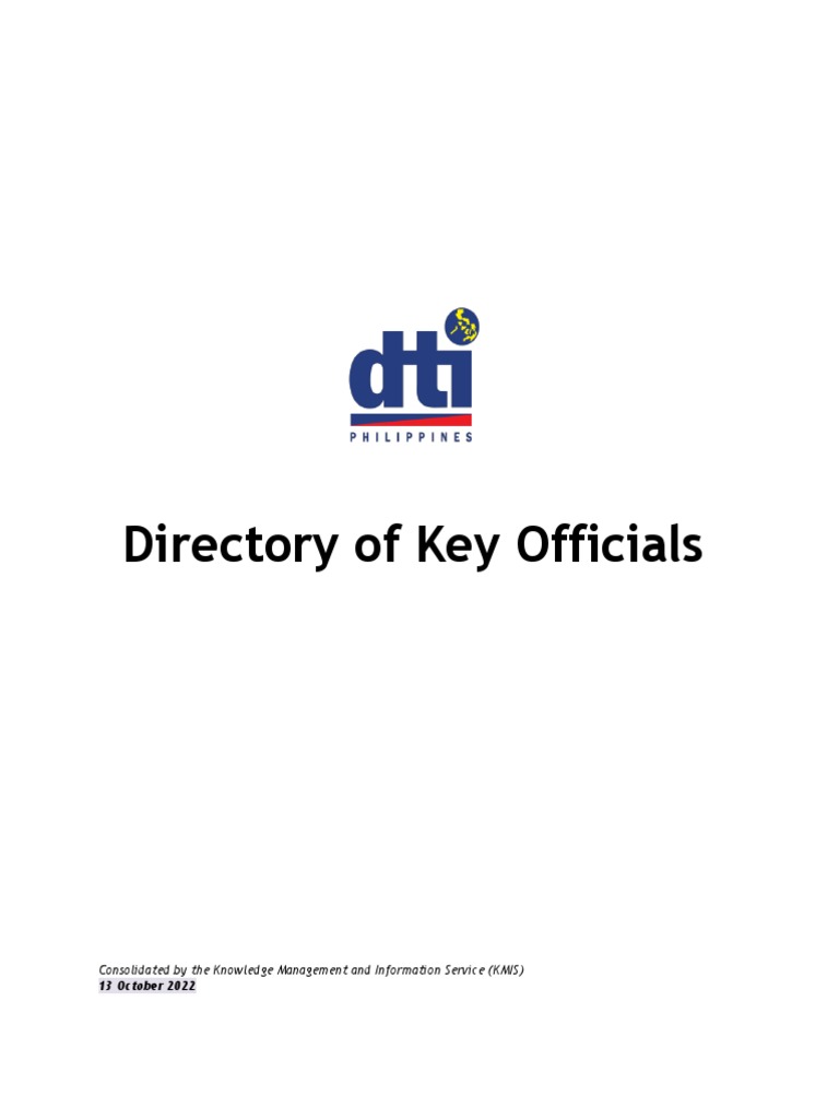 DTI Directory of Key Officials 2025 | PDF | Economies | Business
