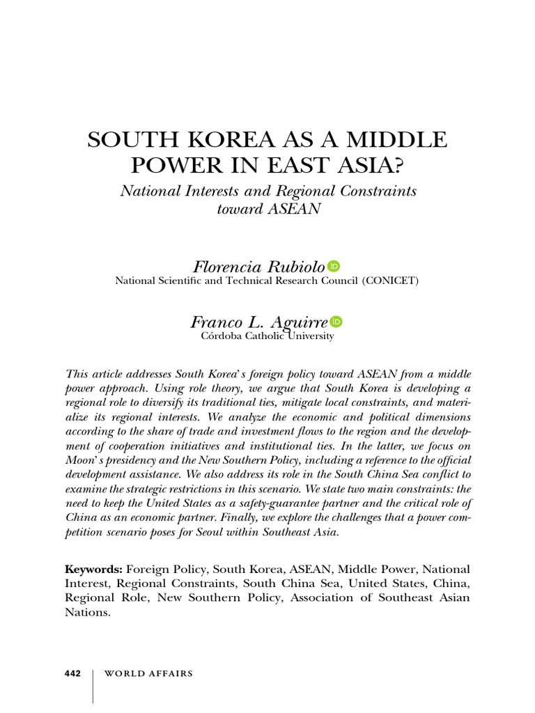 South Korea As A Middle Power in East Asia | PDF