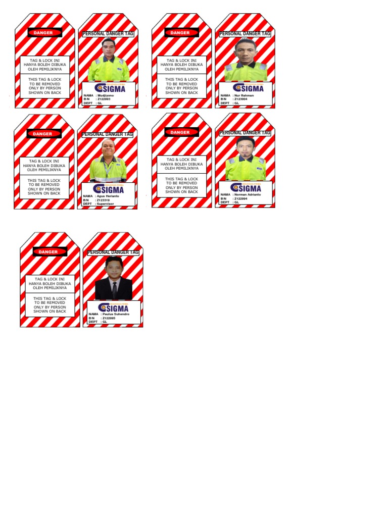 Personal Danger Tag Personal Danger Tag | PDF