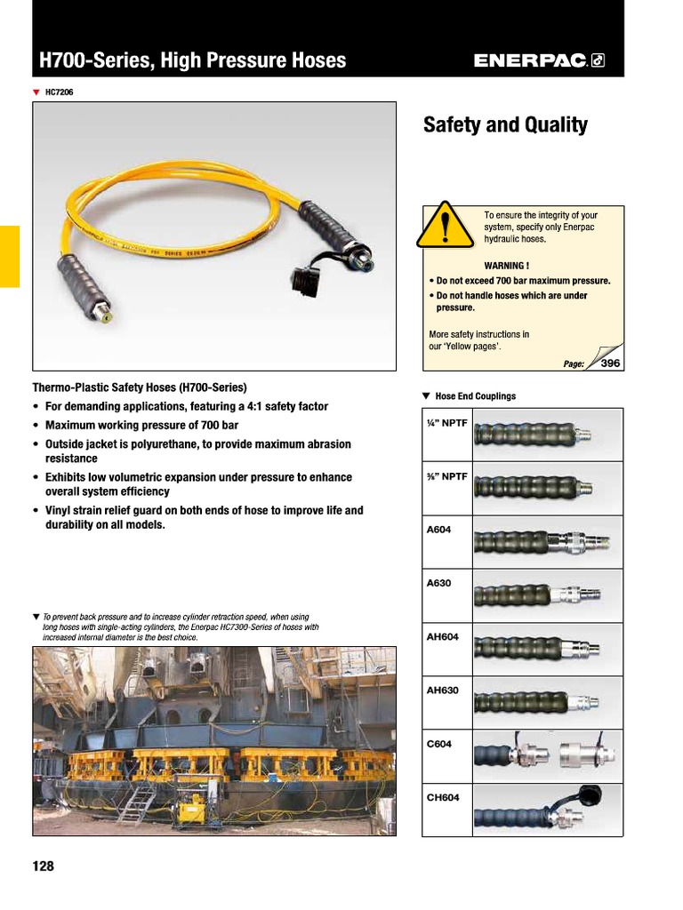 High Pressure Hydraulic Hoses - Enerpac | PDF