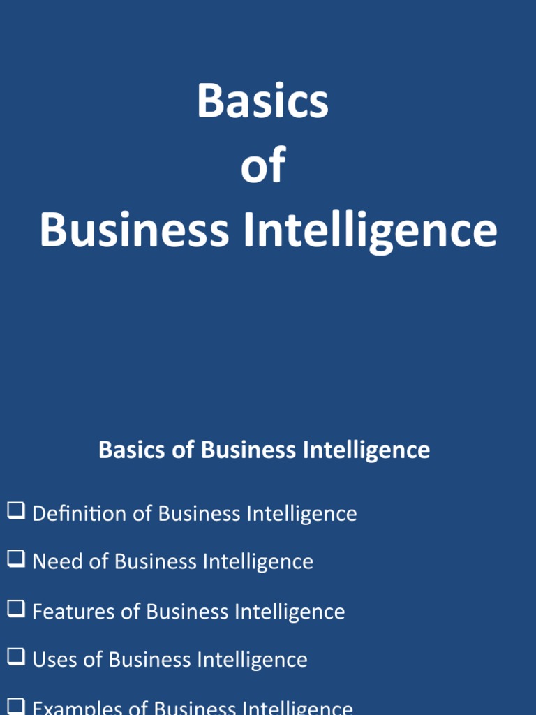 Essentials of Business Intelligence | PDF | Business Intelligence ...