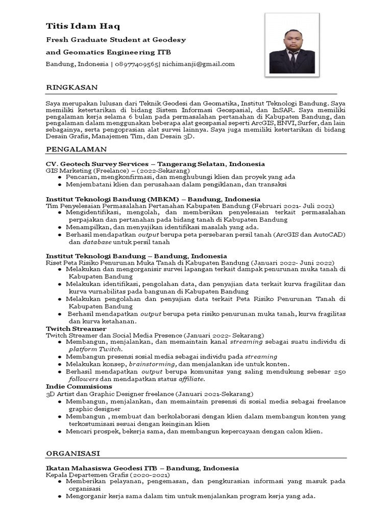 CV - Titis Idam Haq - GIS | PDF