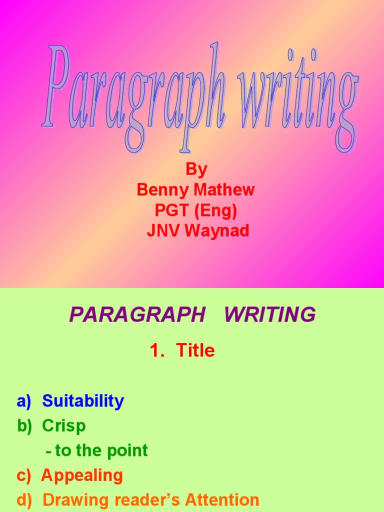 BM-Paragraph Writing | PDF