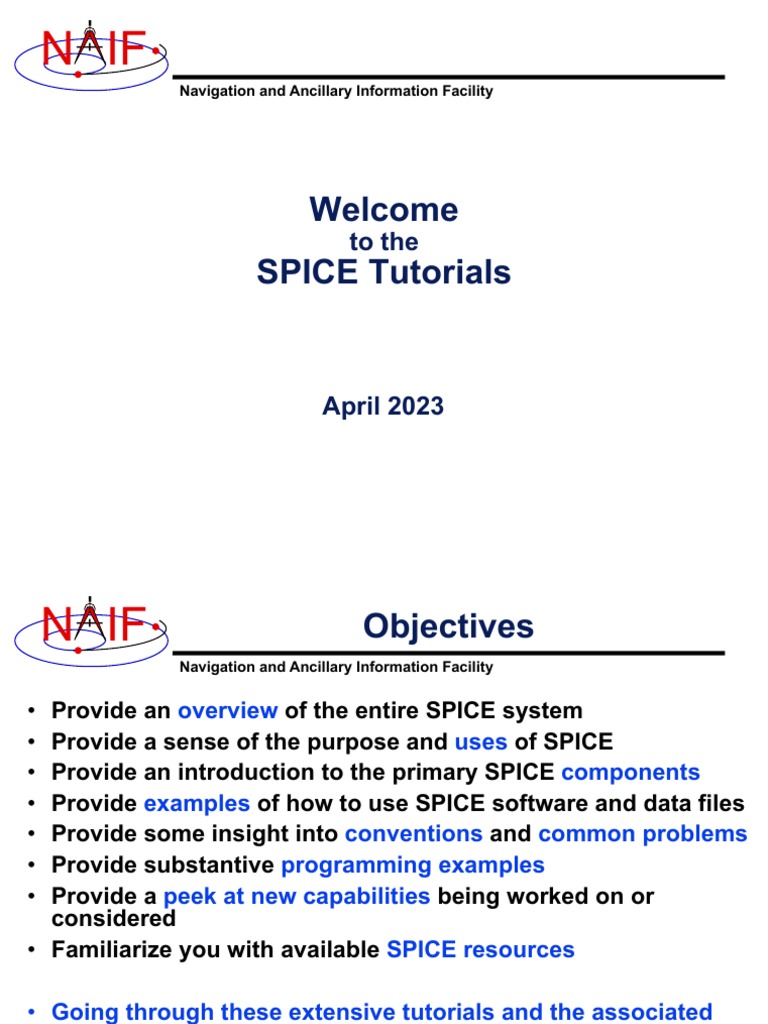 SPICE Tutorials All | PDF | Nasa | Data