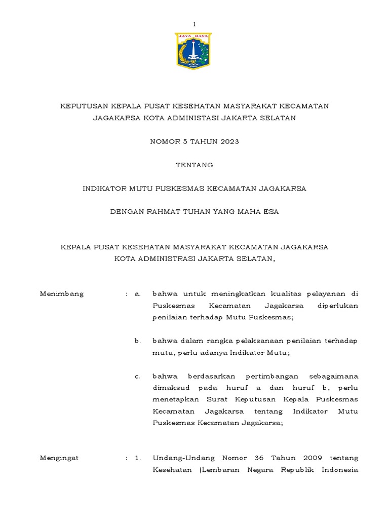 5 SK Indikator Mutu, Inm Dan Inpp | PDF