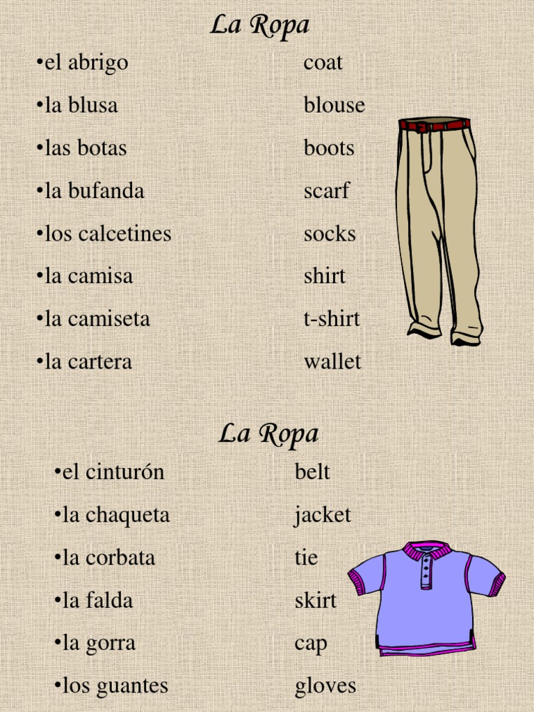 Unit 4 - La Ropa 1 | PDF | Estilo | Bienes de consumo