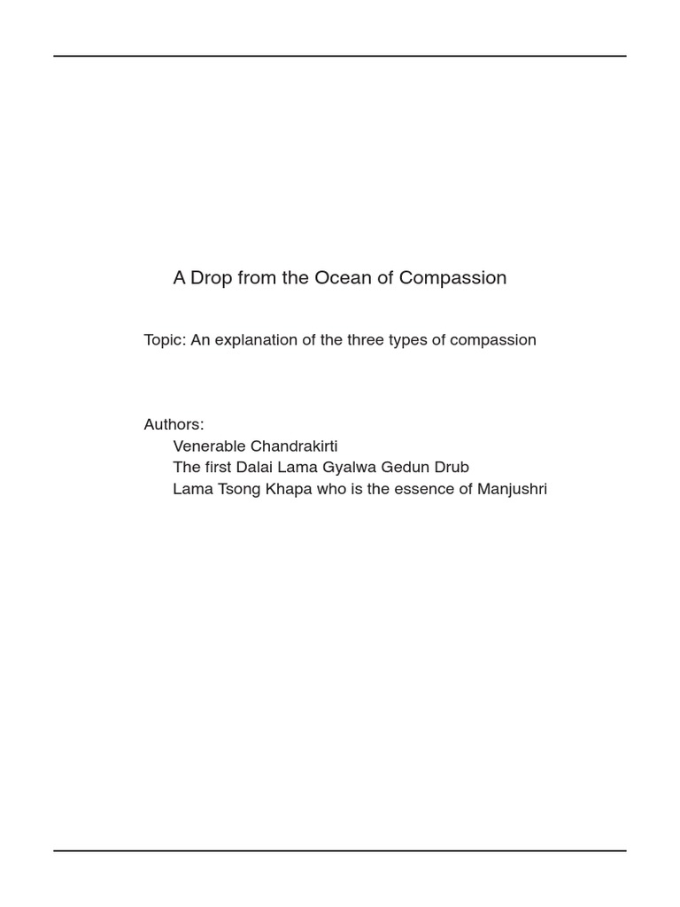 Three Types of Compassion Explained | PDF | Bodhisattva | Je Tsongkhapa