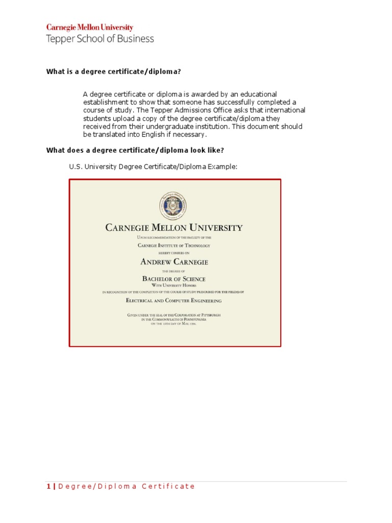Diploma - Degree Certificate Guide - FT19 | PDF