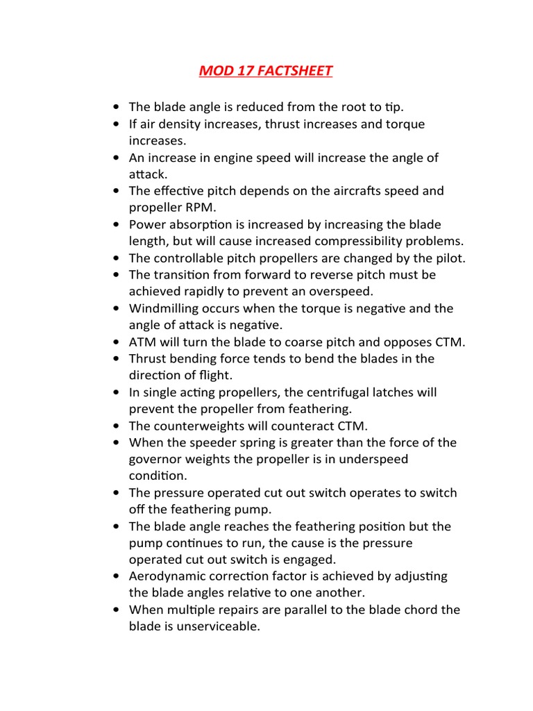 Mod 17 Factsheet | PDF | Mechanical Engineering | Rotating Machines