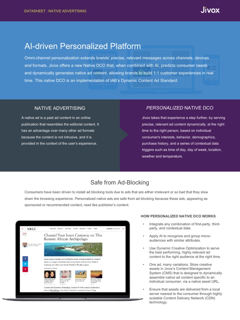 Jivox Native DCO Datasheet 2 | PDF